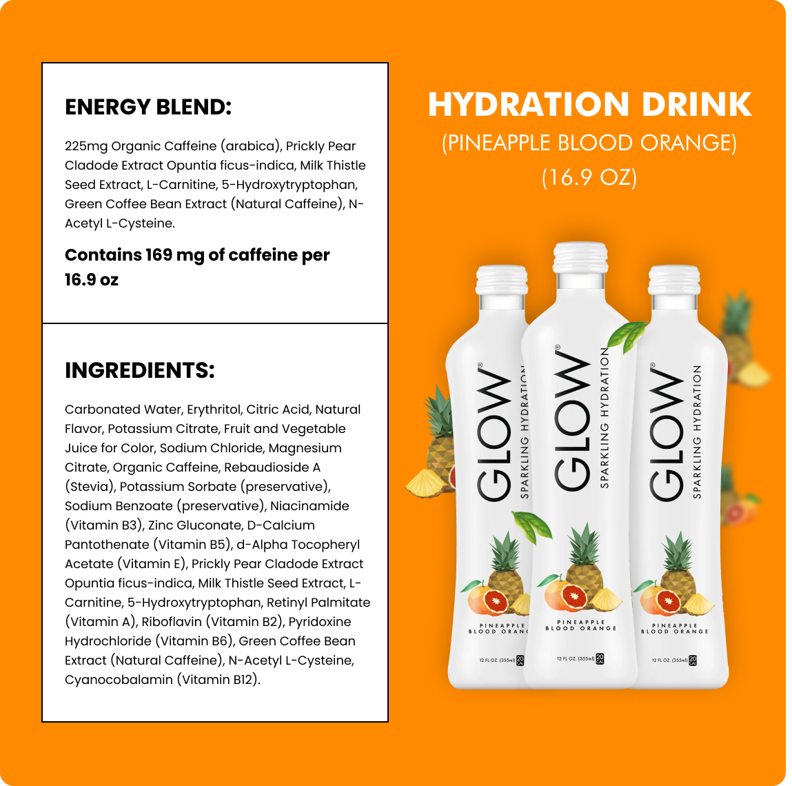 Pineapple Blood Orange Sparkling Hydration, 12-Pack – GLOW®