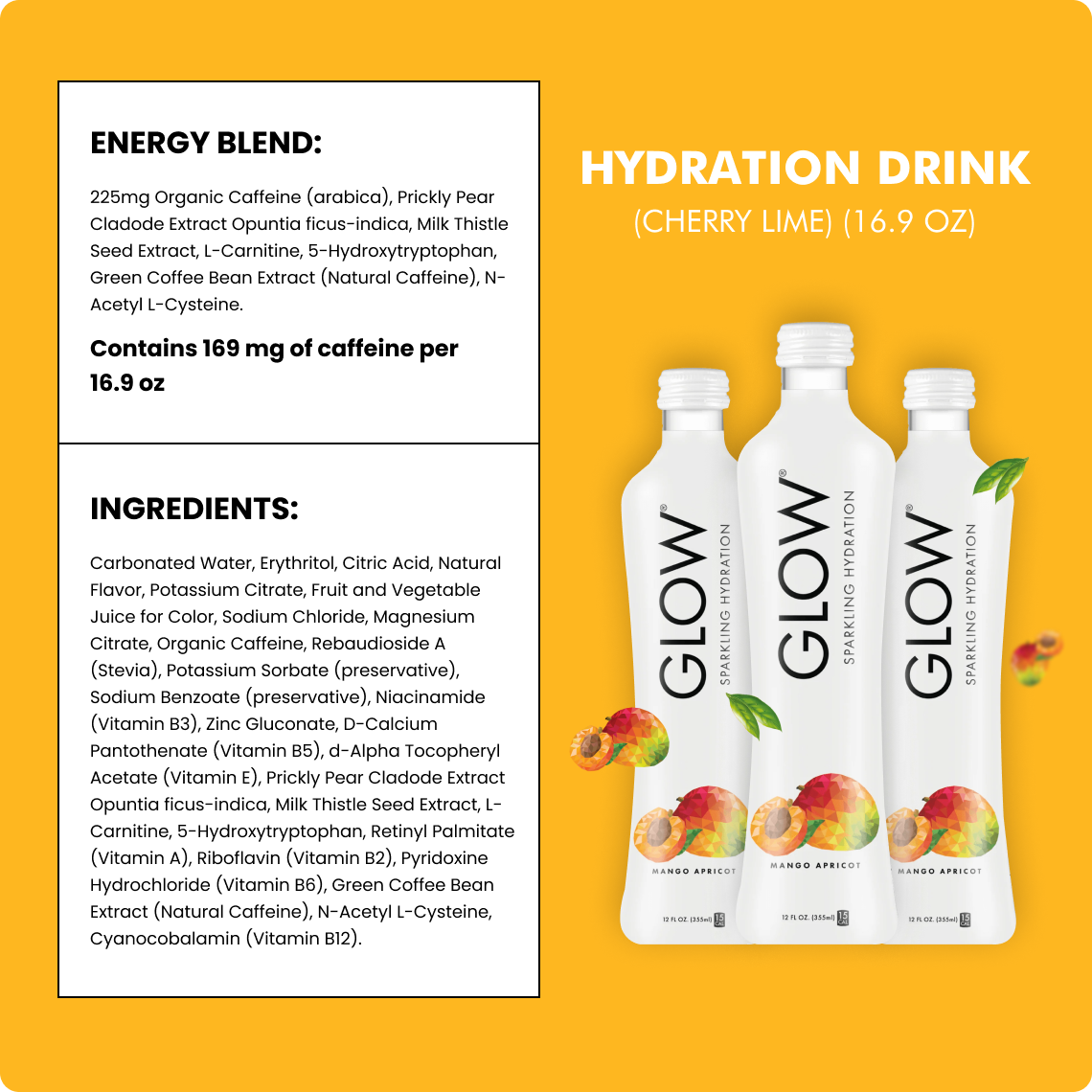 Mango Apricot Sparkling Hydration, 12 pack – GLOW®