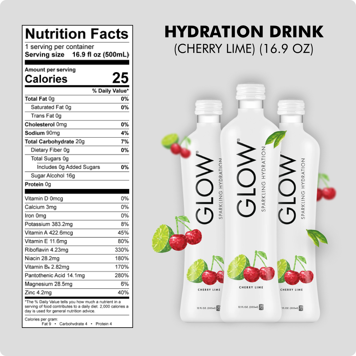 Cherry Lime Sparkling Hydration, 12-Pack – GLOW®